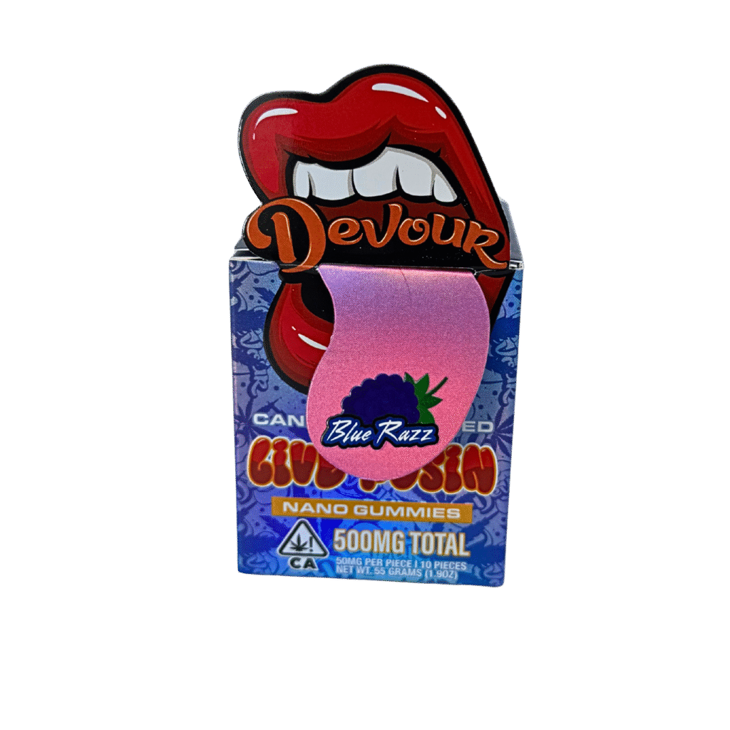 BLUE RAZZ LIVE ROSIN NANO GUMMIES - Devour Gummies Official